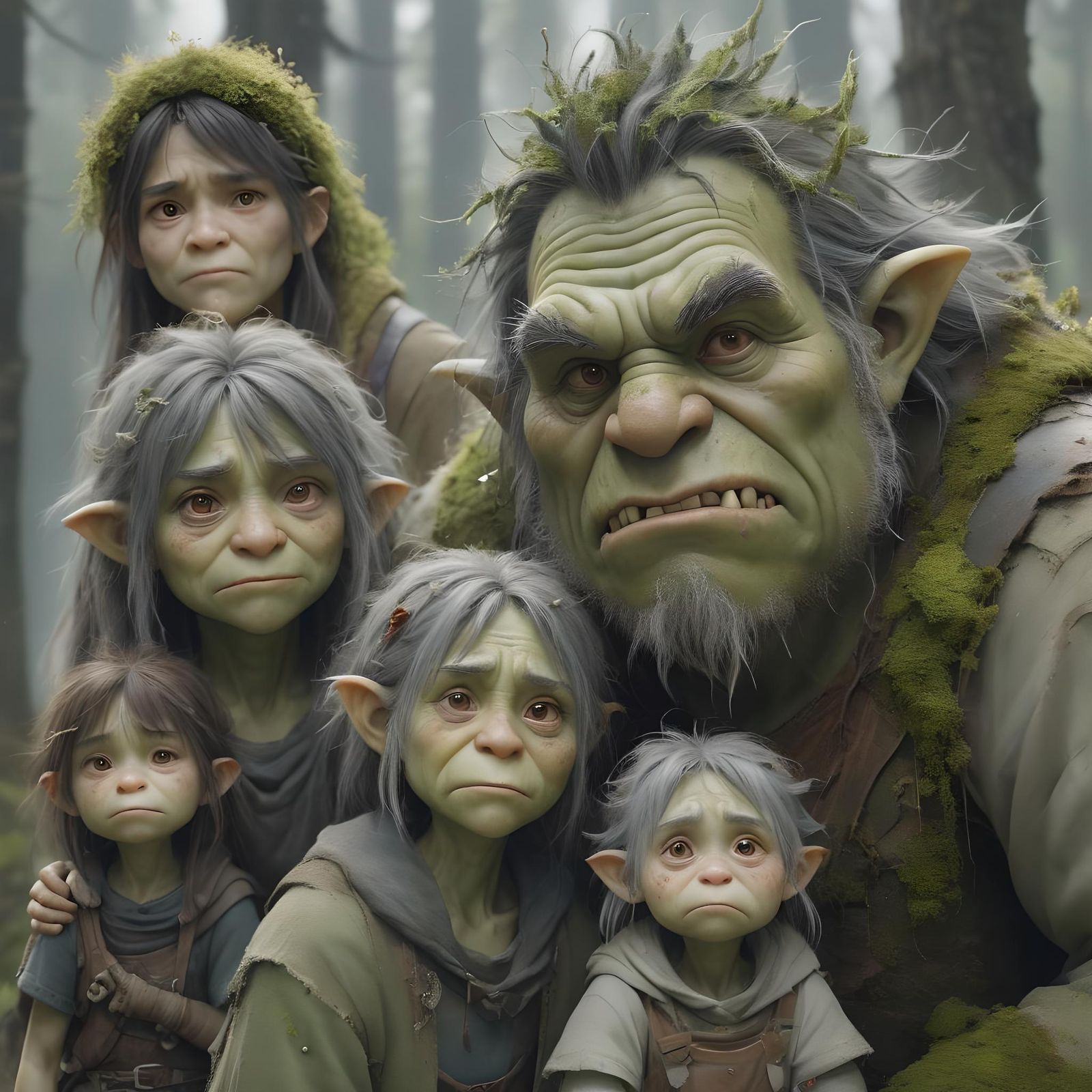 Ogre Family Portrait - AI Generated Artwork - NightCafe Creator