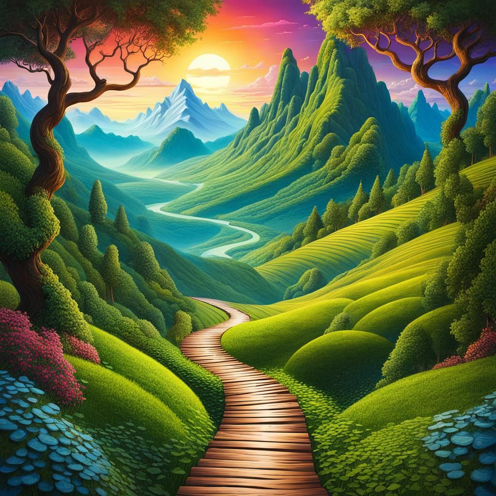 Peaceful path - AI Generated Artwork - NightCafe Creator