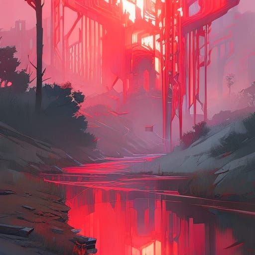 Crimson Valley of Doom - AI Generated Artwork - NightCafe Creator