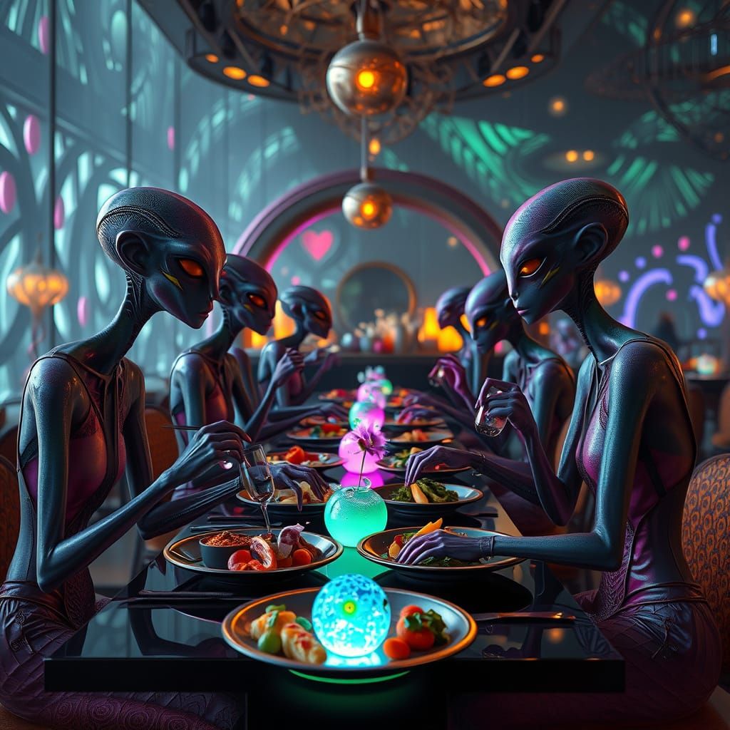 The Last Supper - Surreal Futuristic Gathering in Luxurious ...