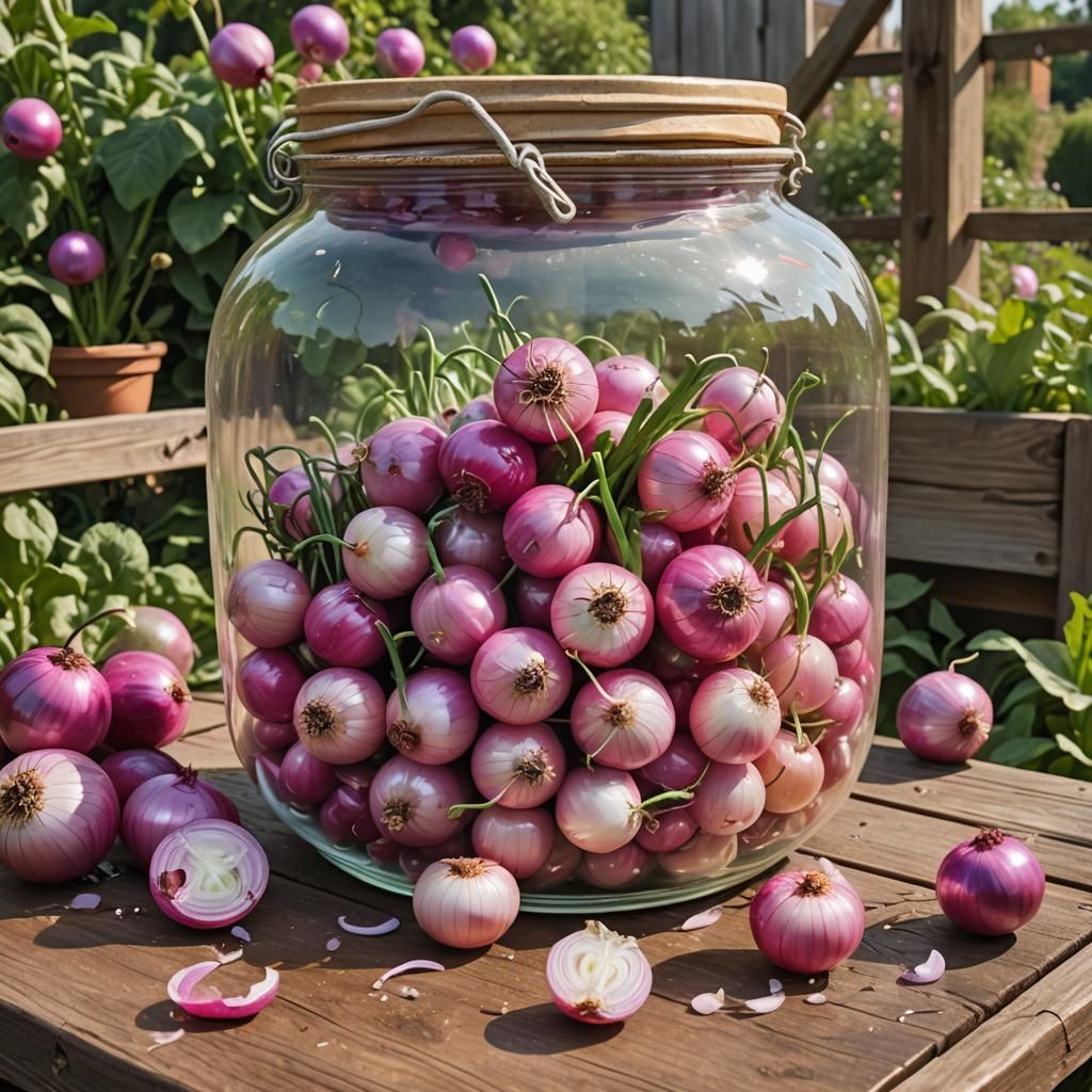 Jar of onions - AI Generated Artwork - NightCafe Creator