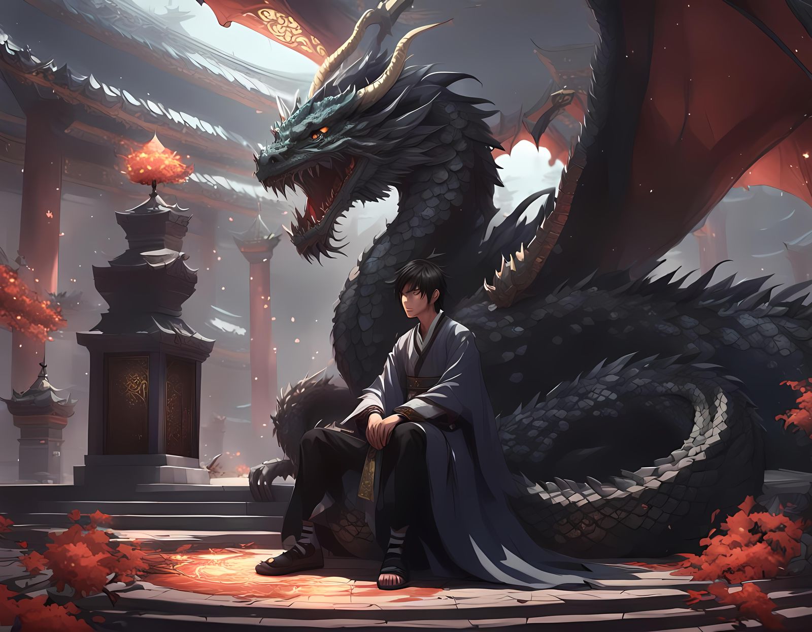 Huang Tian - The Black Dragon Emperor - AI Generated Artwork ...