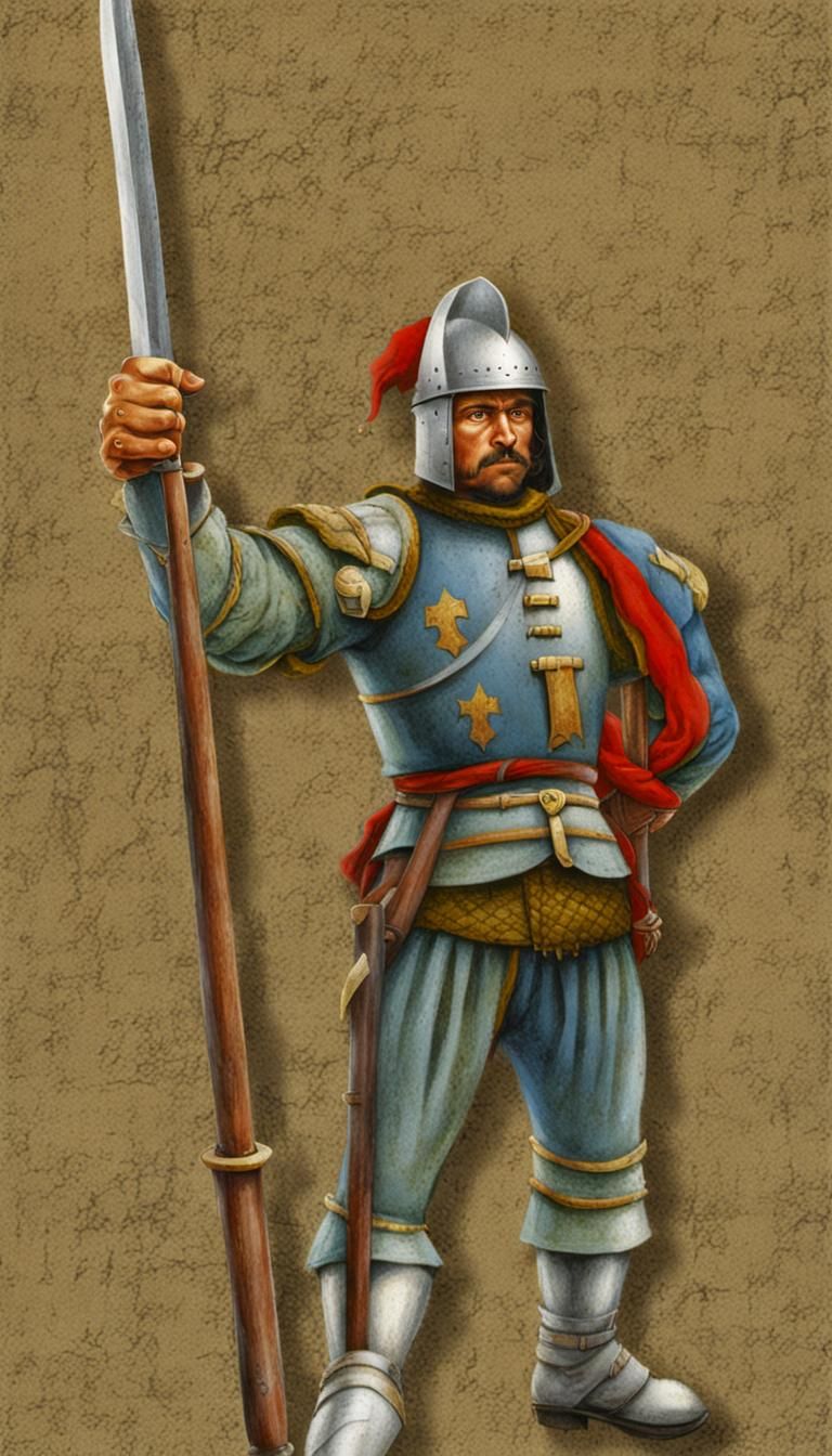 Medieval pikeman italian - AI Generated Artwork - NightCafe Creator