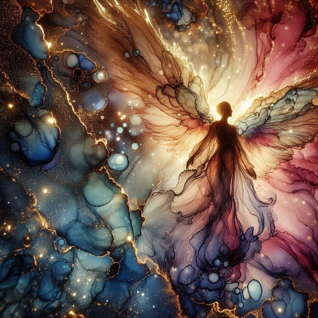 Alcohol Ink Angel - AI Generated Artwork - NightCafe Creator