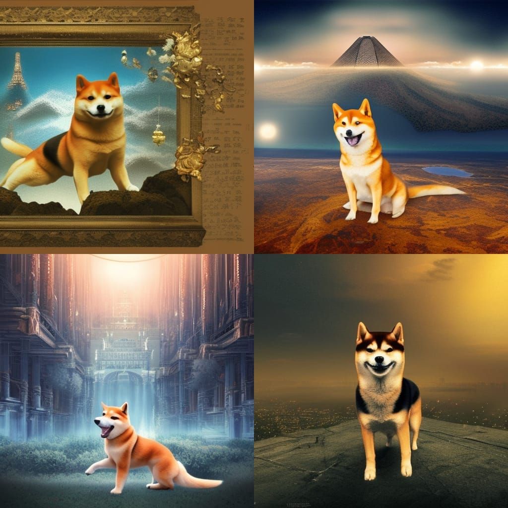 Shiba Inu doing the world tour dressed up to the night - AI Generated ...