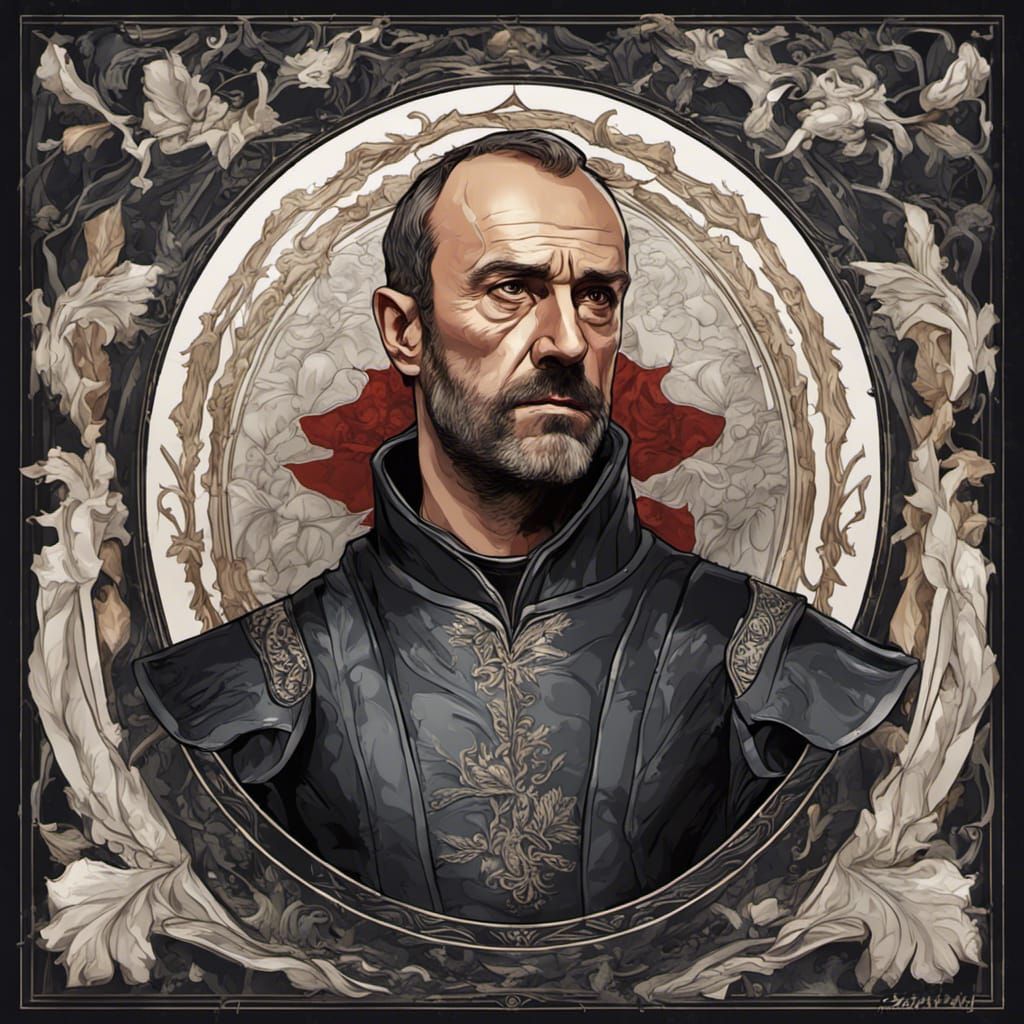 art nouveau style portrait of Stannis Baratheon - AI Generated Artwork ...