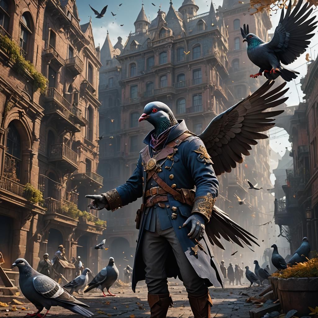 Pigeon man - AI Generated Artwork - NightCafe Creator