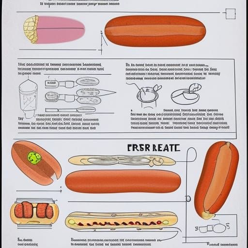 blueprint of a hotdog - AI Generated Artwork - NightCafe Creator