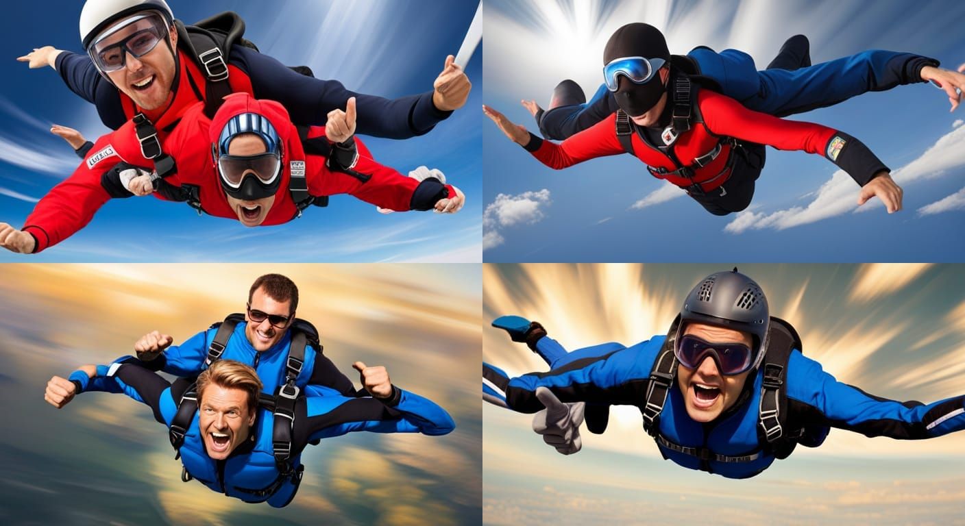 Daring Skydiver Plummets Towards Earth in Vibrant ... - AI Art