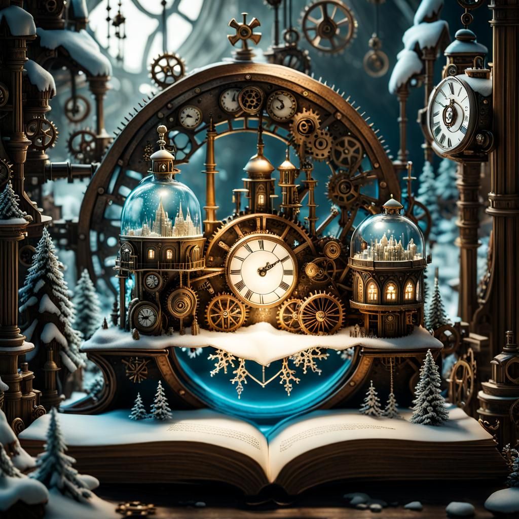 Winter Steampunk Magic - AI Generated Artwork - NightCafe Creator