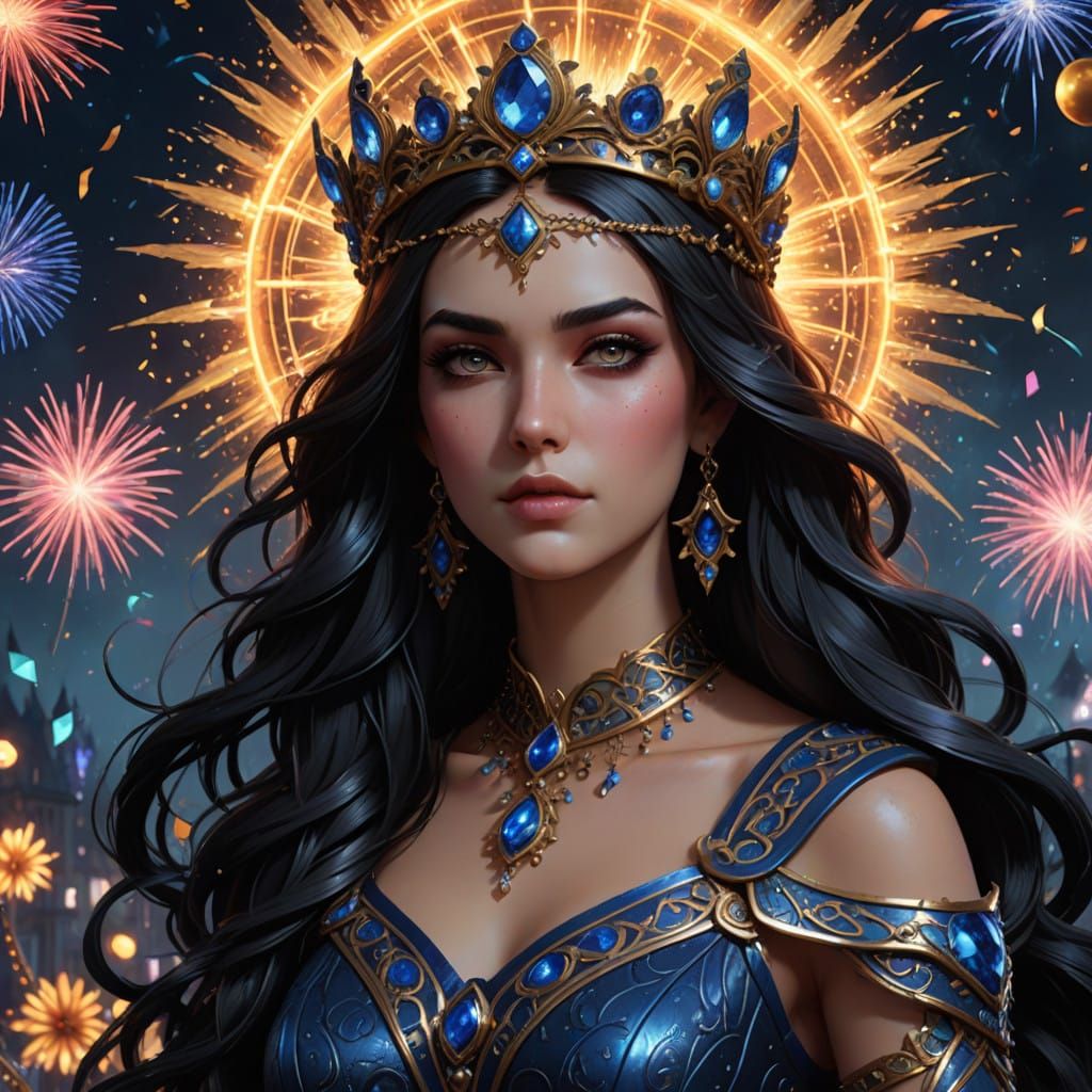 A stunning, close portrait of Nyx, the Greek Godde... - AI Art