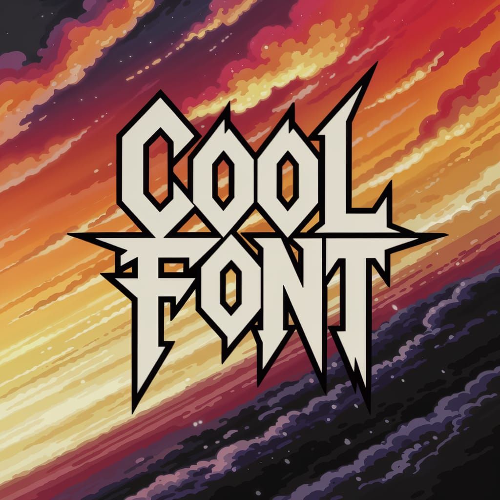 unreadable death metal style logo called "cool fon... - AI Art