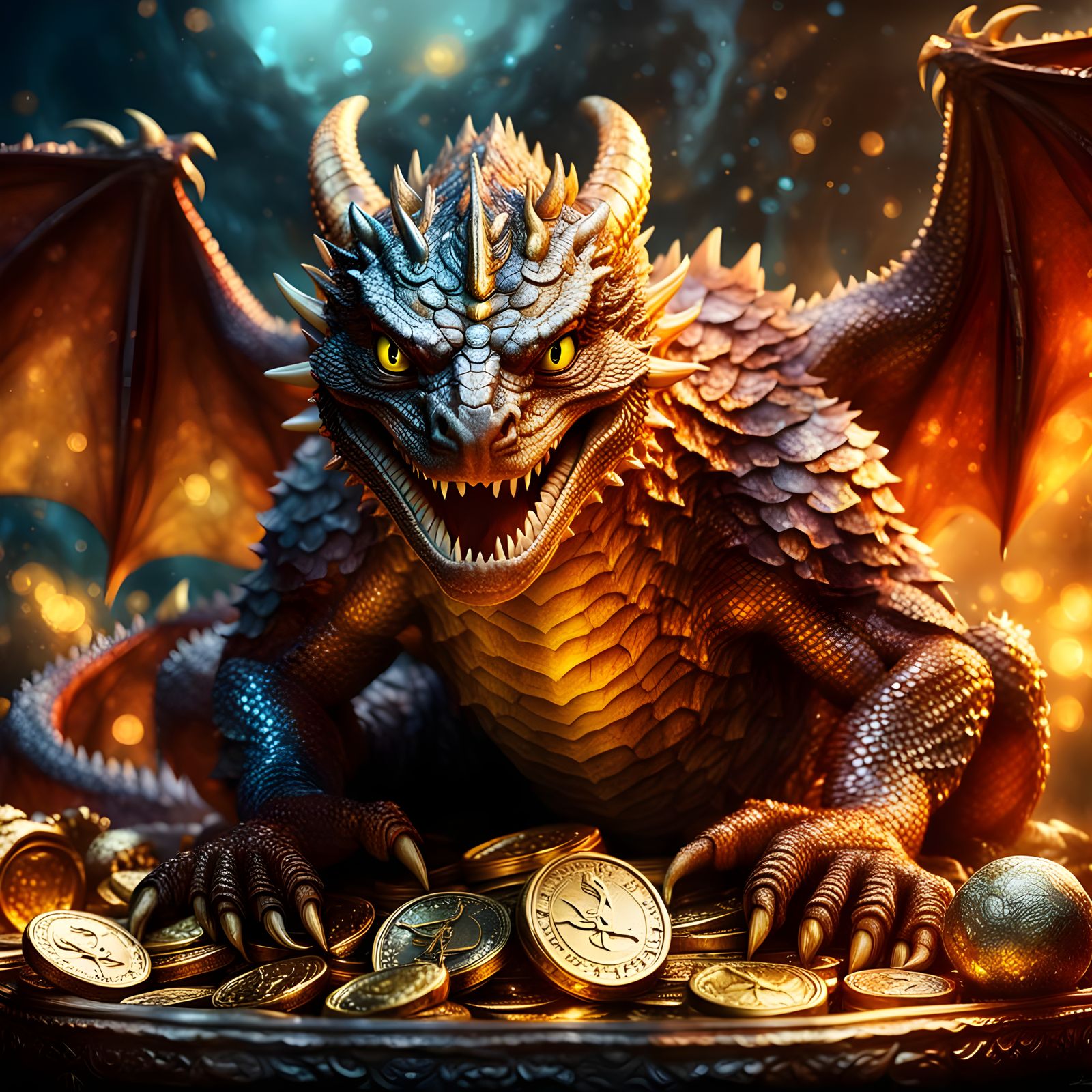 Smaug - Golden-Red Dragon Smaug in Vivid Colors
