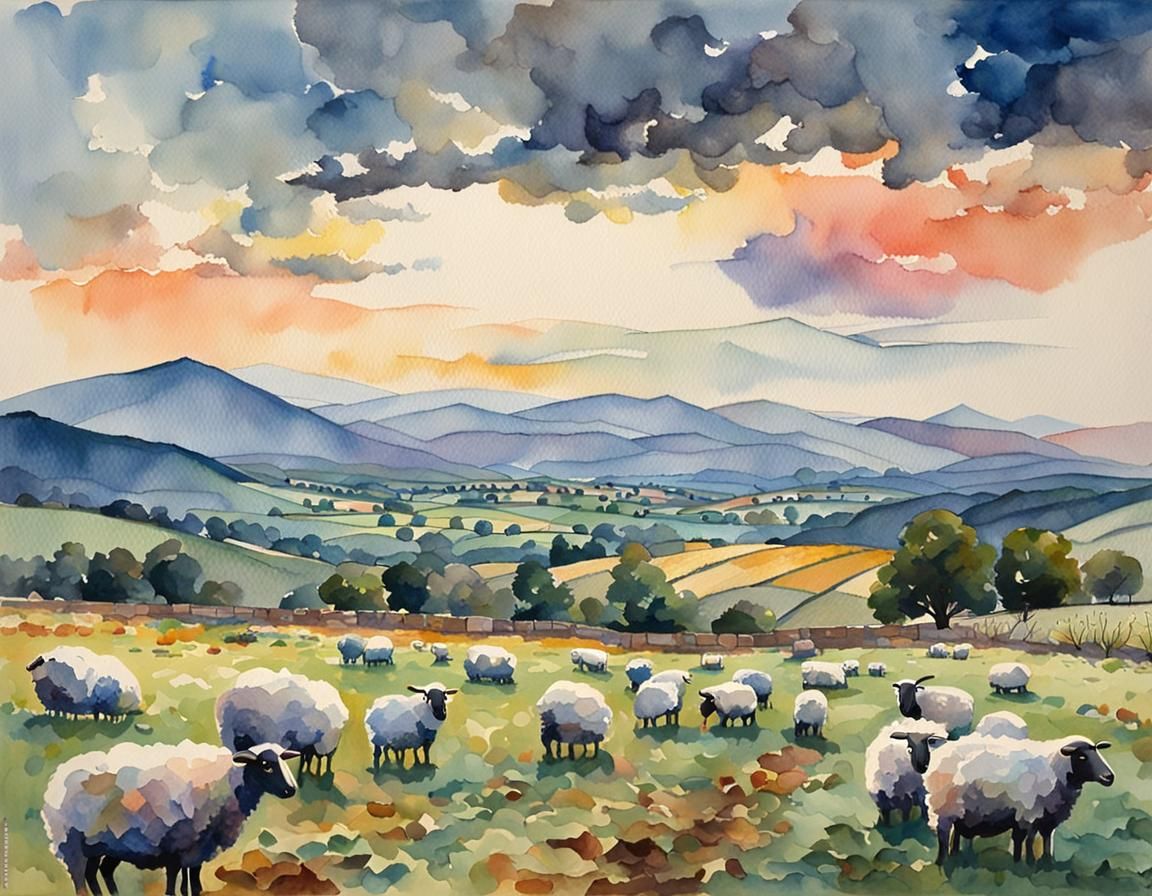 Mutant countryside sheep with many legs - AI Generated Artwork ...