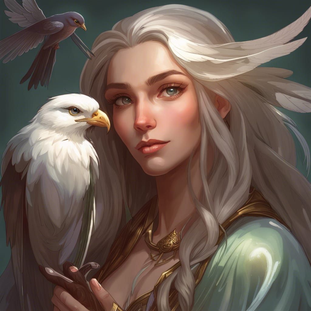An elf holding a bird - AI Generated Artwork - NightCafe Creator