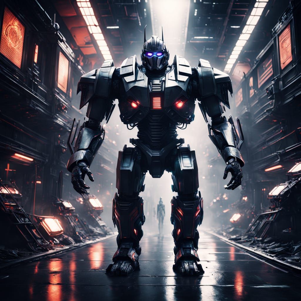 Surreal Cyberpunk Transformer Robot in Retro-Futur... - AI Art