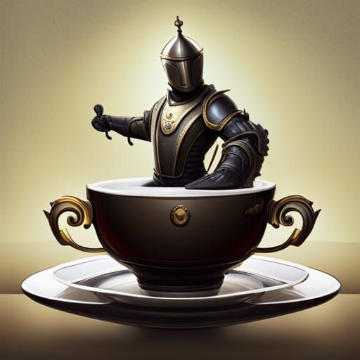 Knight in a teacup - AI Generated Artwork - NightCafe Creator