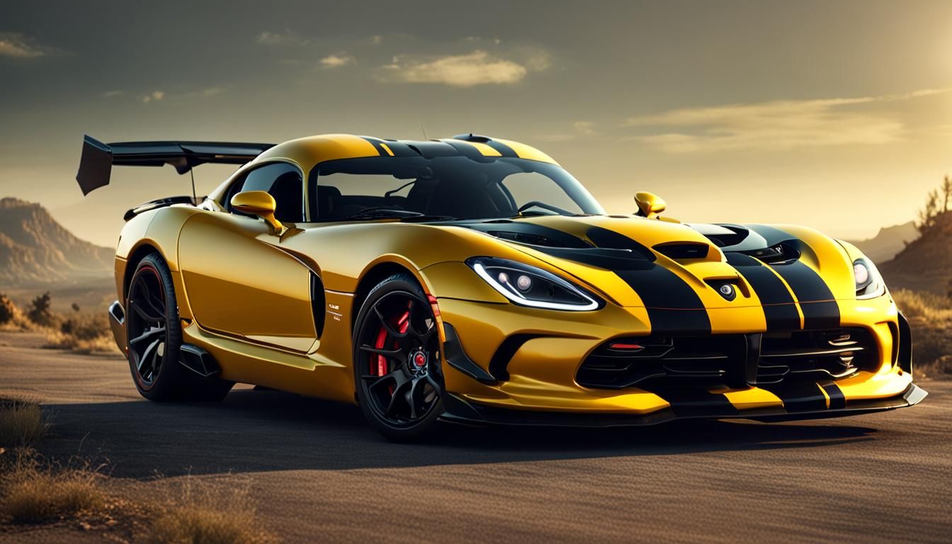 A Yellow Dodge Viper ACR transforms in a Robot known as Bumble Bee from ...