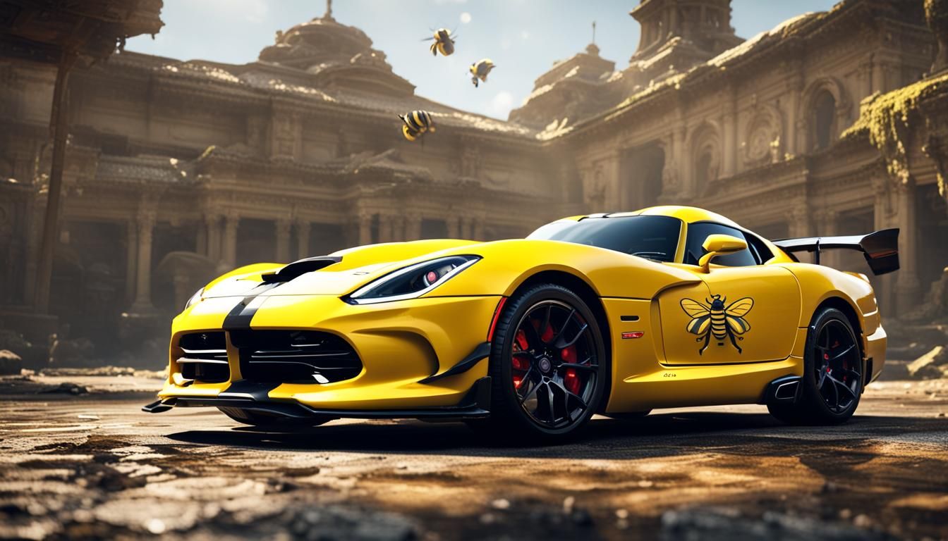 A Yellow Dodge Viper ACR transforms in a Robot known as Bumble Bee from ...