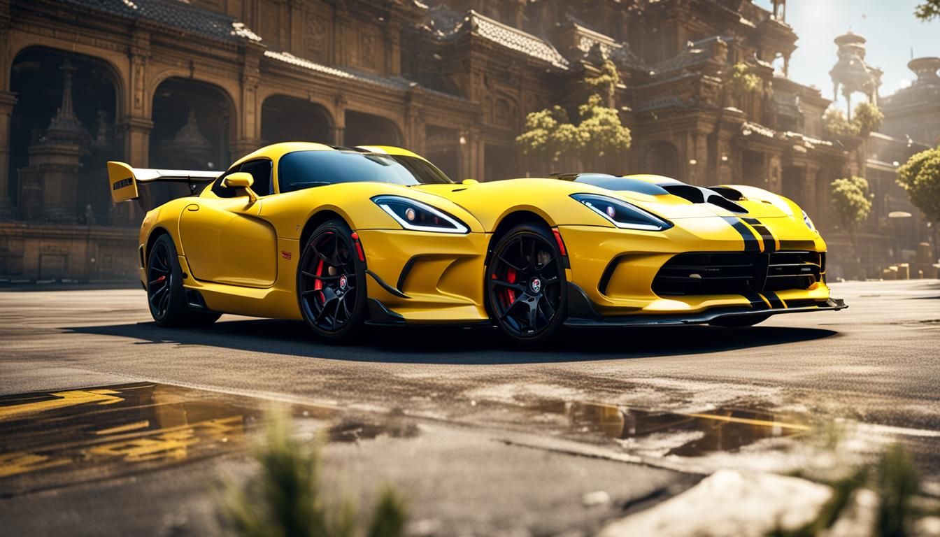 A Yellow Dodge Viper ACR transforms in a Robot known as Bumble Bee from ...