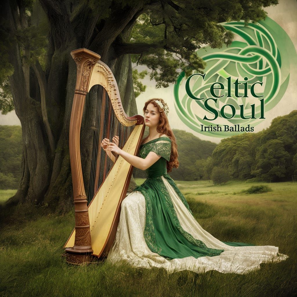 Vintage style album cover of LP CELTIC SOUL with Irish ballads. - AI ...