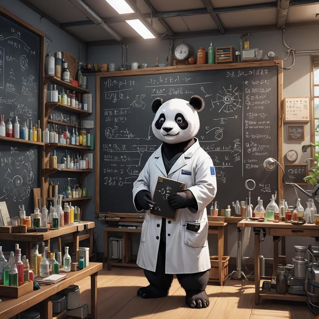 Panda Science Professor - AI Generated Artwork - NightCafe Creator