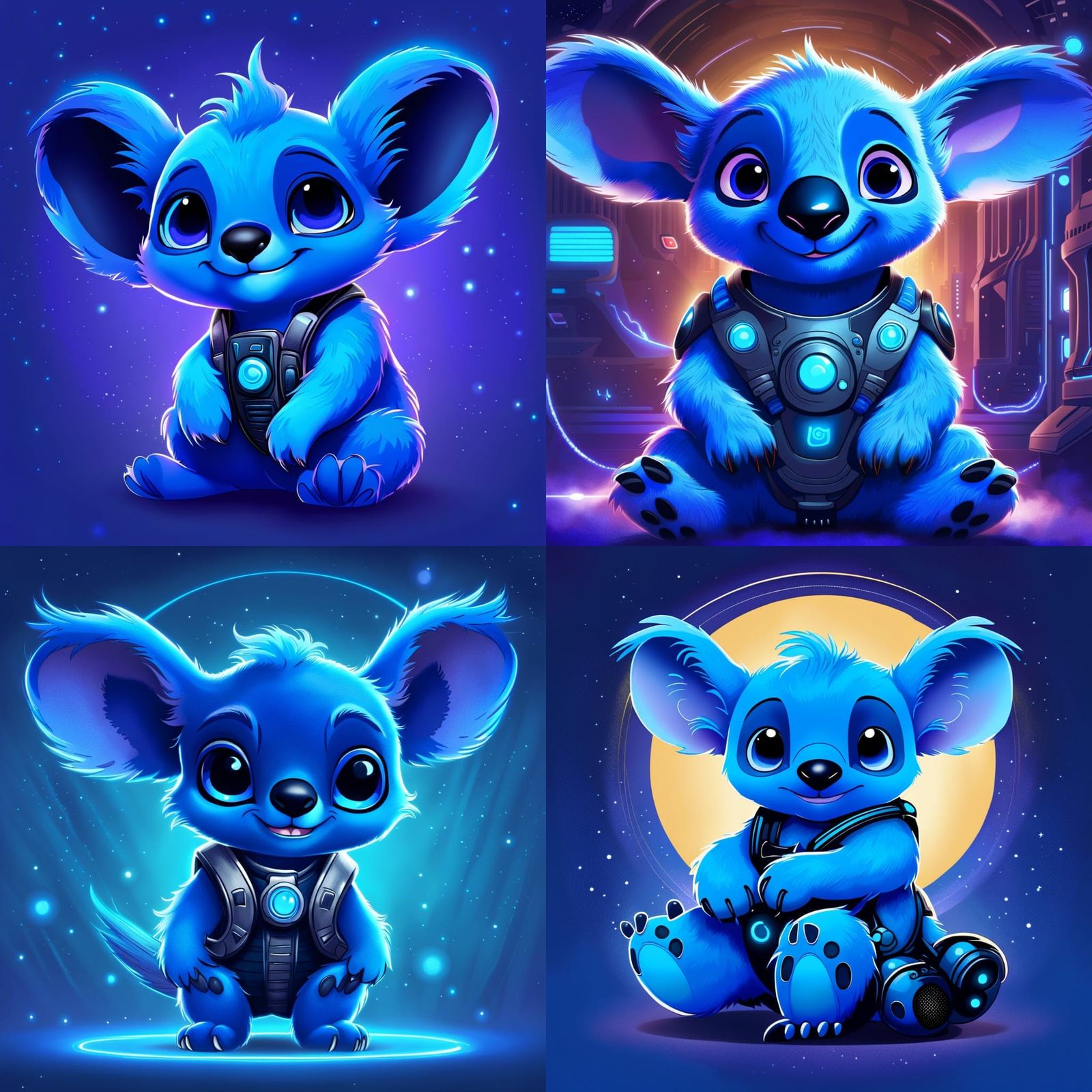 Blue alien koalas 🐨 - AI Generated Artwork - NightCafe Creator