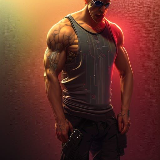 Matt Black (Cyberpunk muscle) - AI Generated Artwork - NightCafe Creator