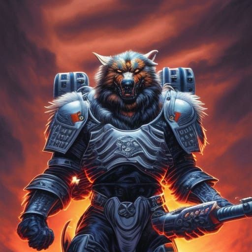 Space wolf destroyer king - AI Generated Artwork - NightCafe Creator