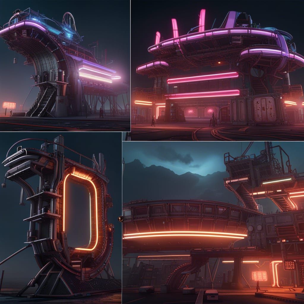 Cyberpunk Guard Stations - AI Generated Artwork - NightCafe Creator