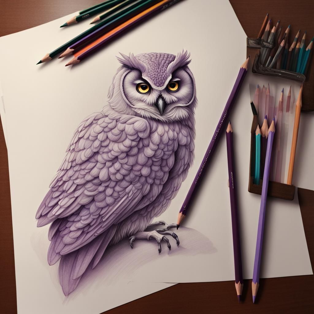 Owl sketch - AI Generated Artwork - NightCafe Creator