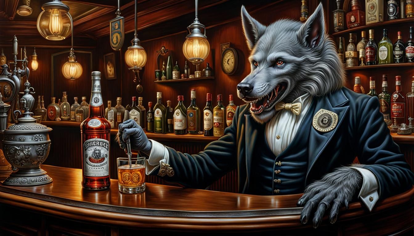 werewolf bartender, in a wolf bar - AI Generated Artwork - NightCafe ...
