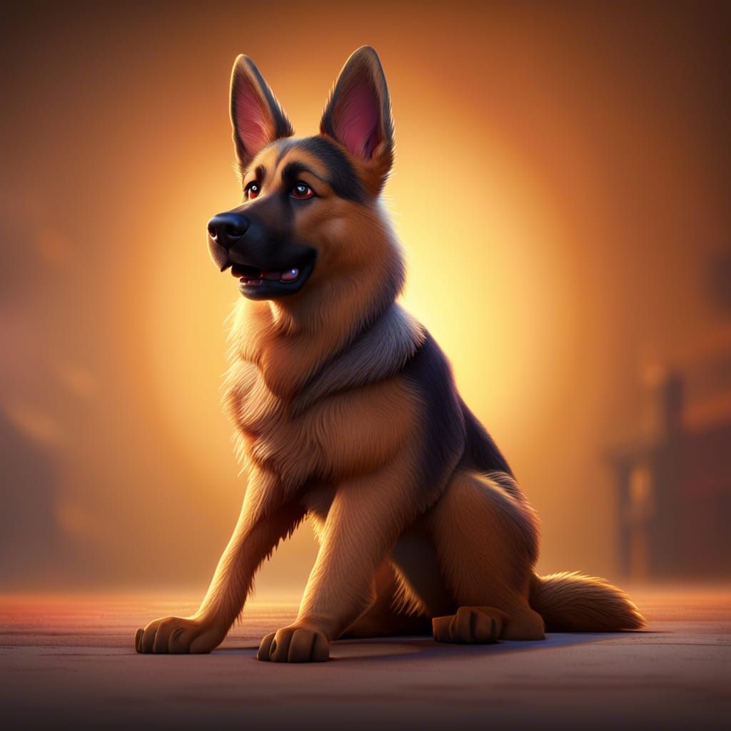 Hero The German Shepard - AI Generated Artwork - NightCafe Creator