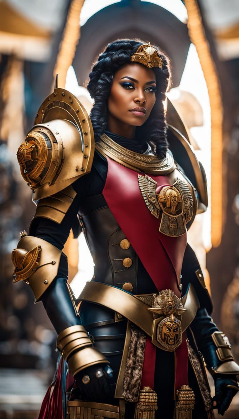 Warhammer 40k, Space Marine, beautiful woman, beautiful Caymanian girl ...