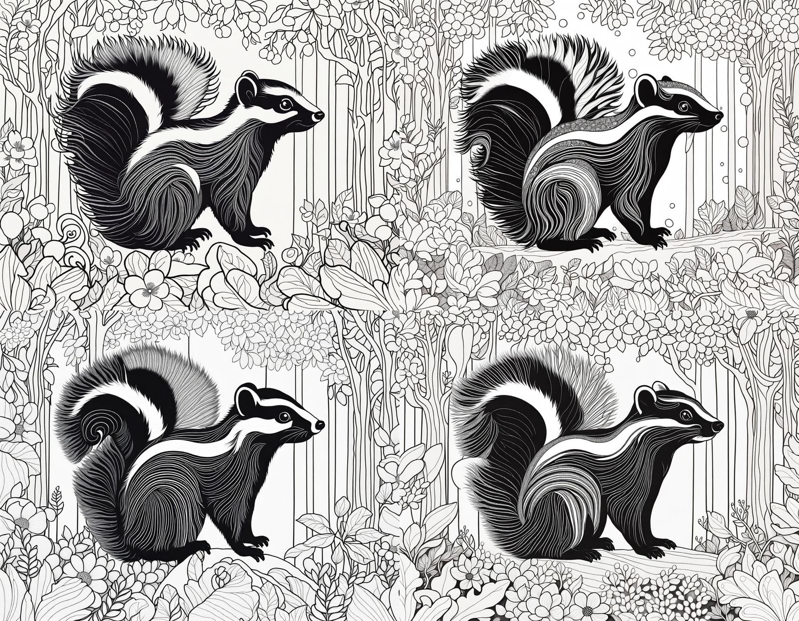 Stylish Skunk: Add Color to Nature's Palette - AI Generated Artwork ...