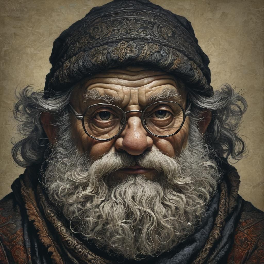 Grizzled Gruff Dwarf Scholar - Baroque Fantasy Dwarf Scholar...