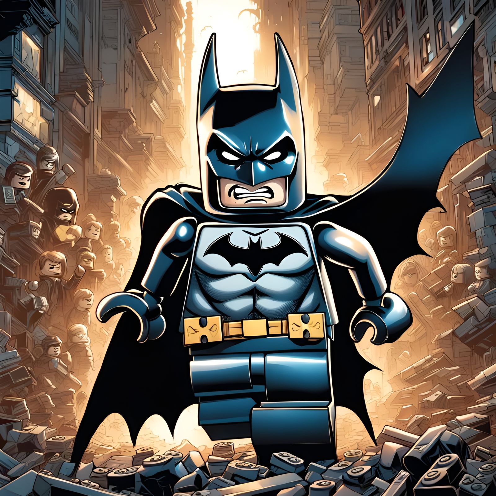 Lego Batman angry - AI Generated Artwork - NightCafe Creator