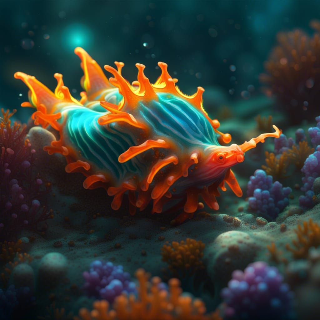 colorful, sea slugs and nudibranch - AI Generated Artwork - NightCafe ...