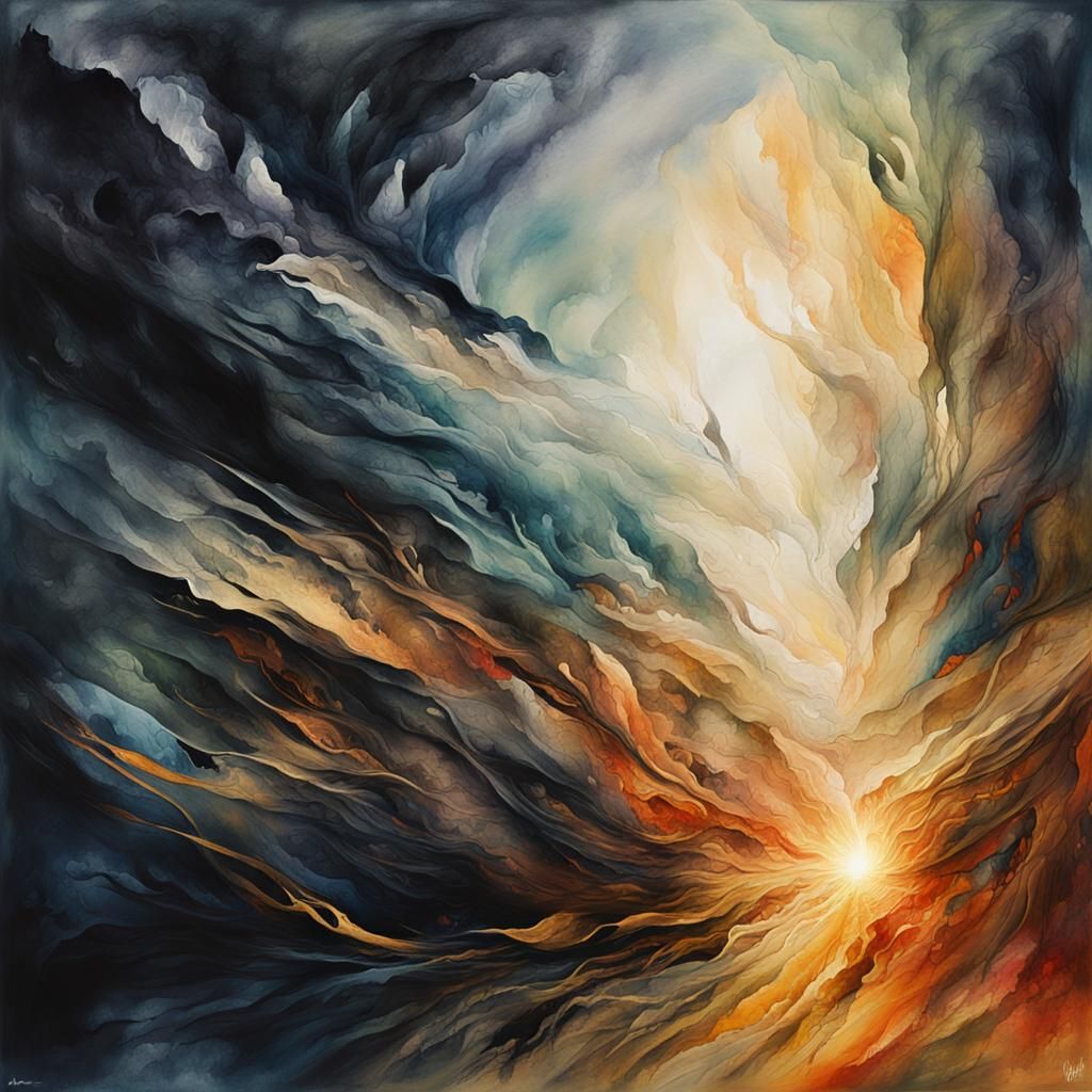 Abstract art that plays with light and darkness, contrasting with ...