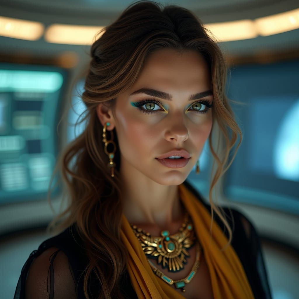 Egyptian Princess in Ancient Glamour with Modern T... - AI Art