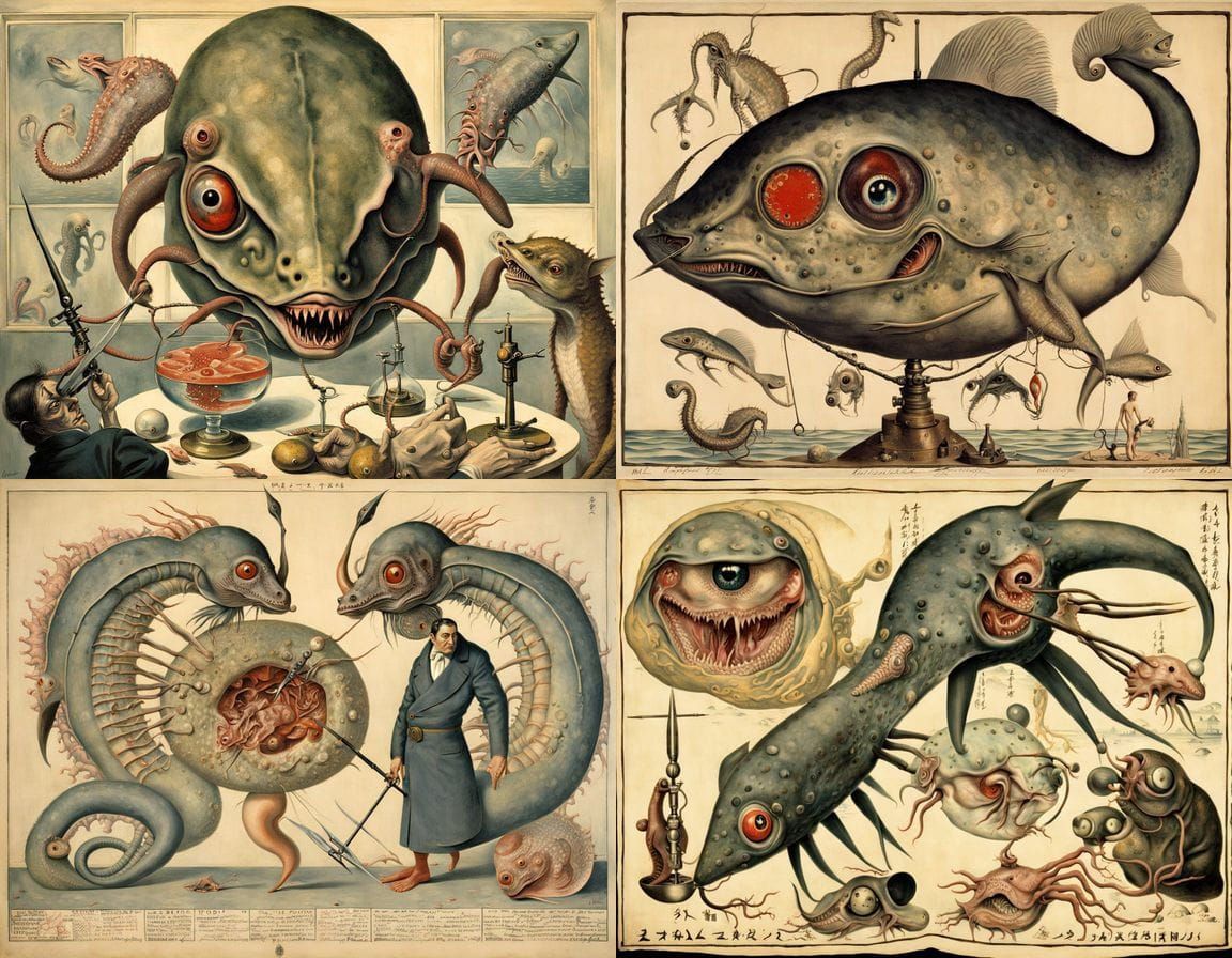 Grotesque Homunculus Creature Emerges from Vivisec... - AI Art