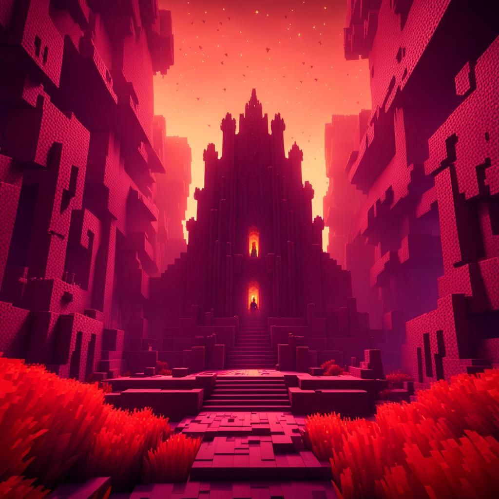minecraft nether realm - AI Generated Artwork - NightCafe Creator