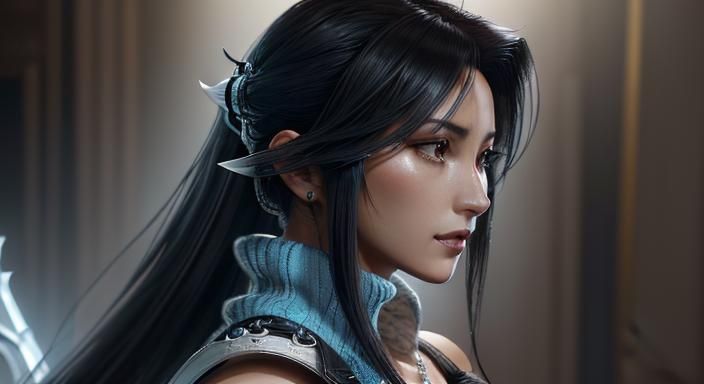 Intricate and Detailed (front close-up portrait) of beautiful Rinoa ...