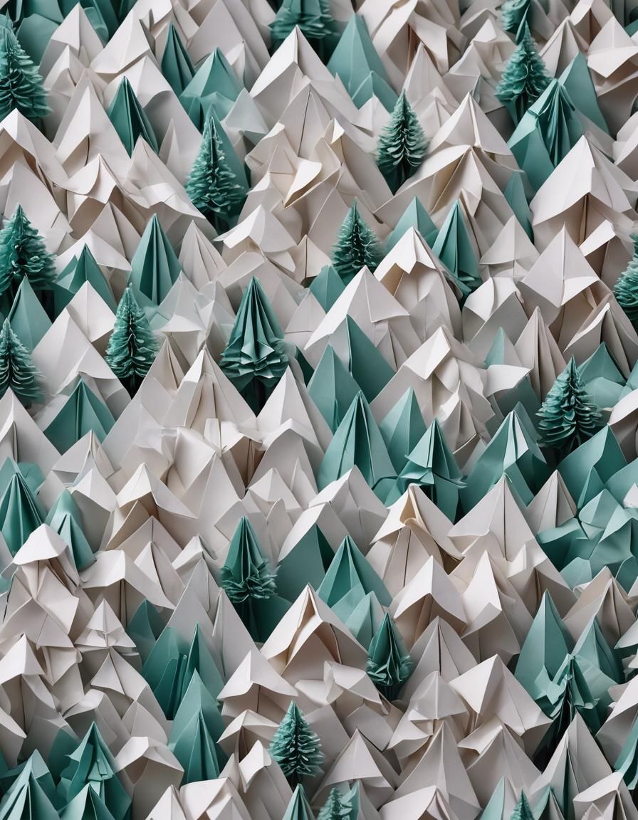 Origami landscape - AI Generated Artwork - NightCafe Creator
