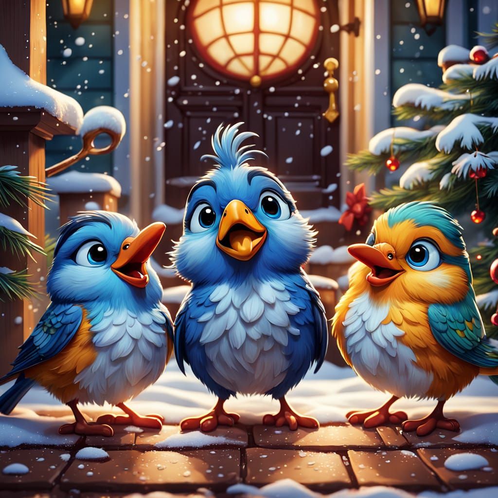 Cheers to the Season adorable little birds