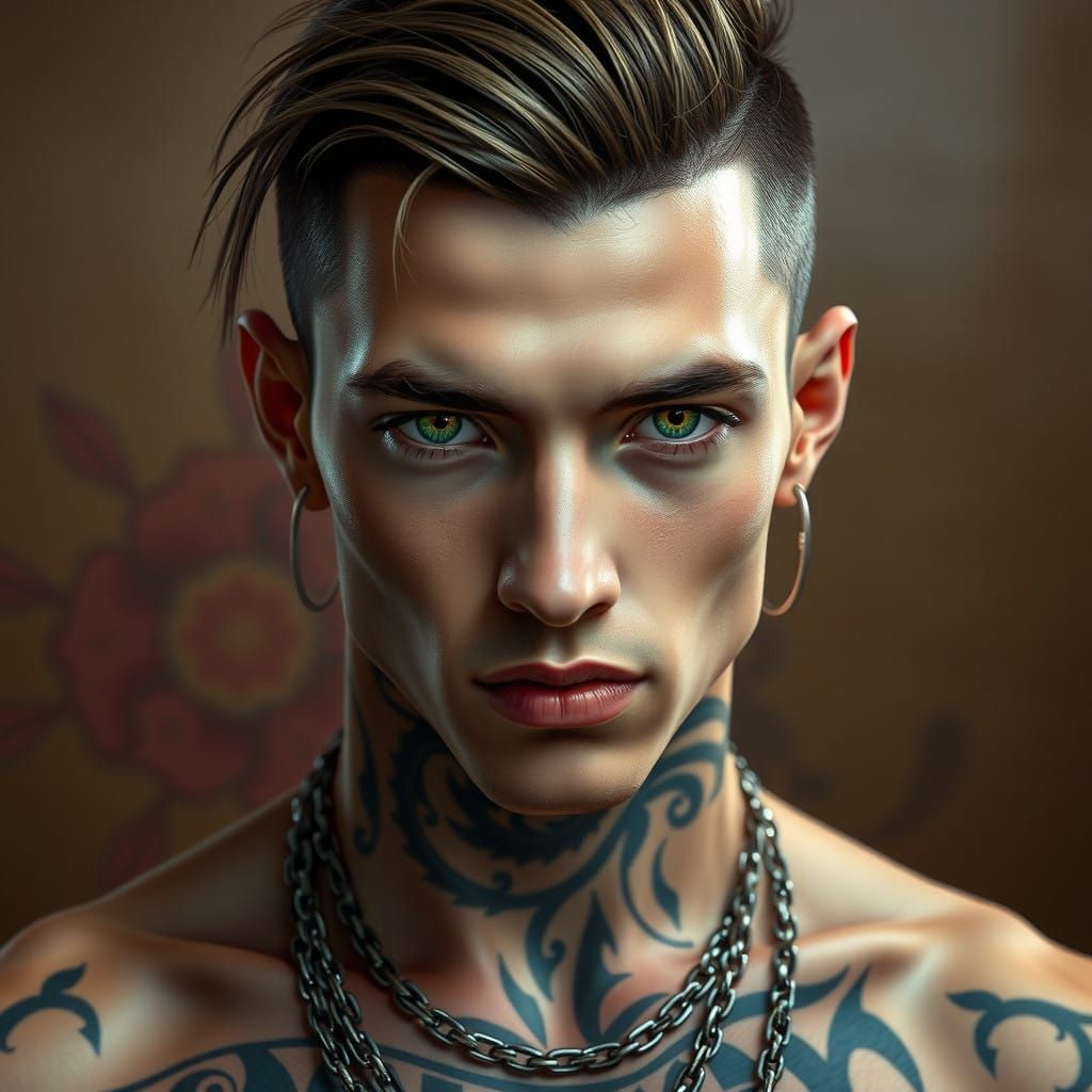 Futuristic Realism Portrait of a Confident Young M... - AI Art