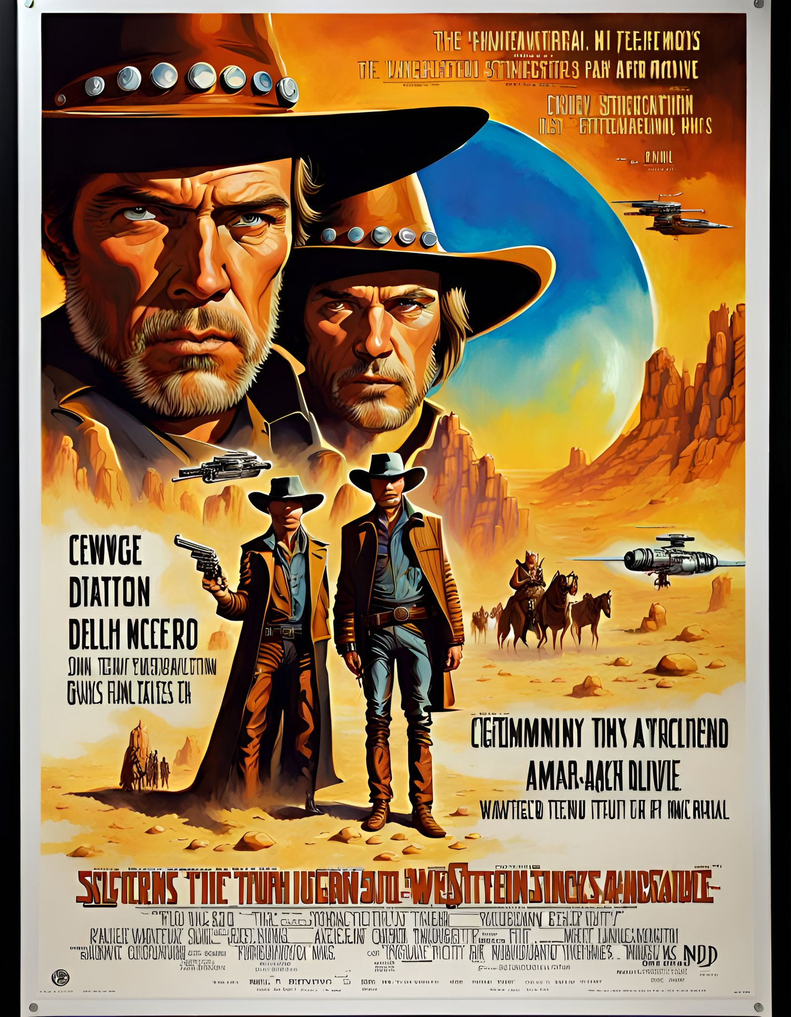 New science fiction western action movie poster 1 - AI Generated ...