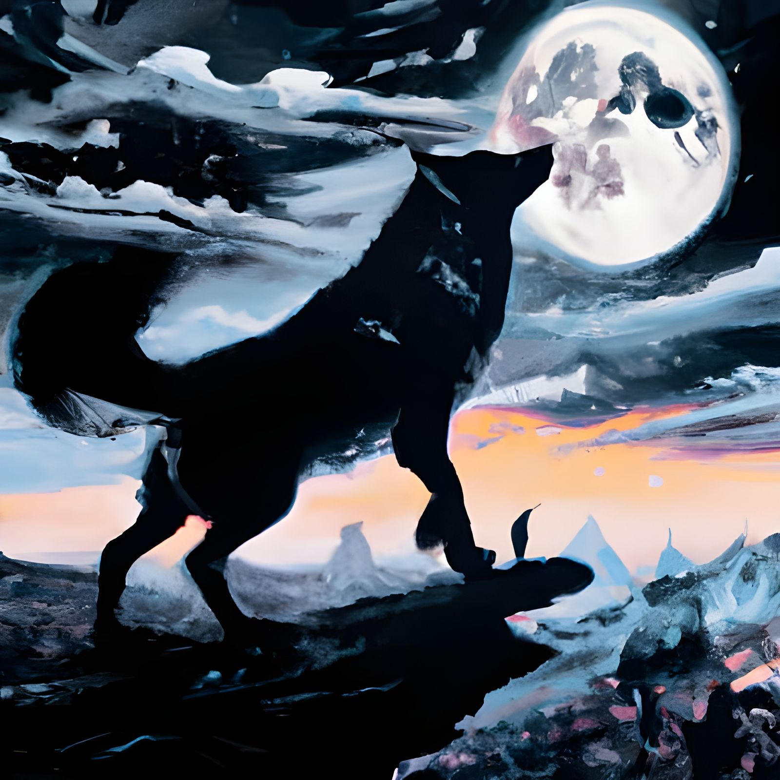 The beautiful wolf Hati 🐺🌕 - AI Generated Artwork - NightCafe Creator