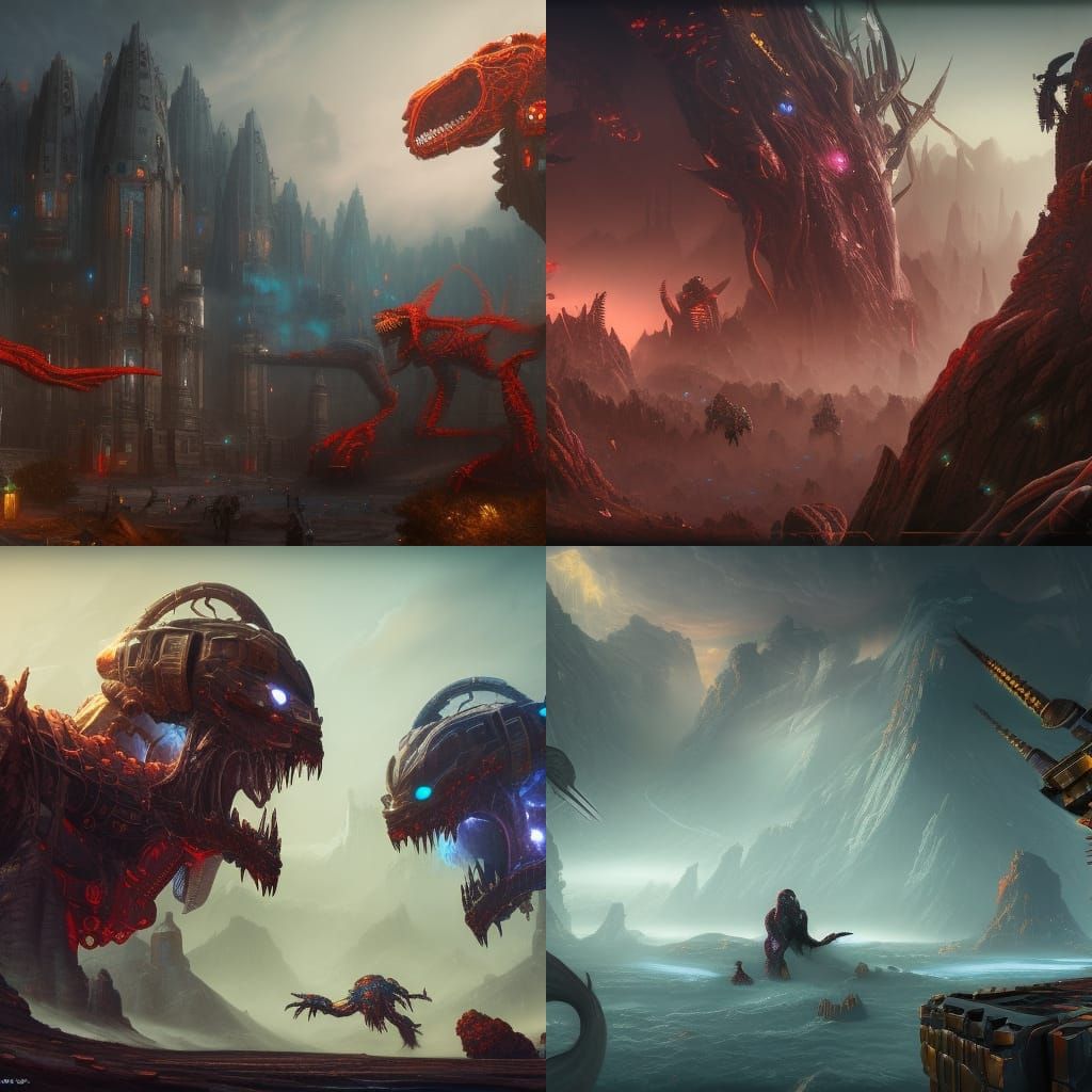 Monsters vs Machines - AI Generated Artwork - NightCafe Creator