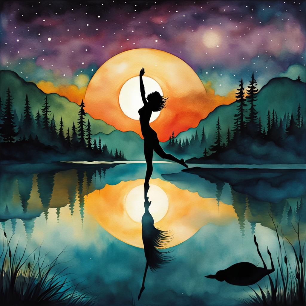 insanely detailed digital watercolor liquid inks illustration of a ...